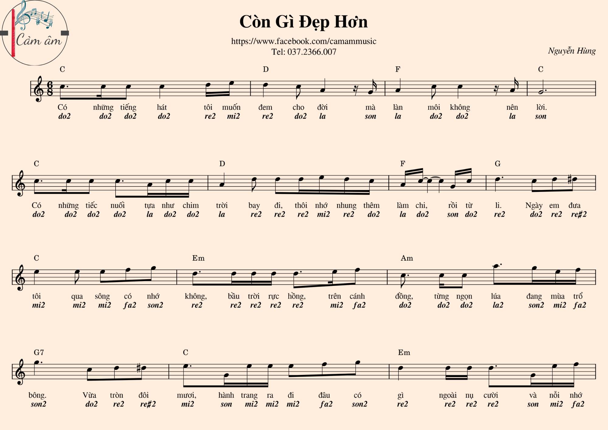 Cảm âm Còn Gì Đẹp Hơn - Nguyễn Hùng - CẢM ÂM VIỆT